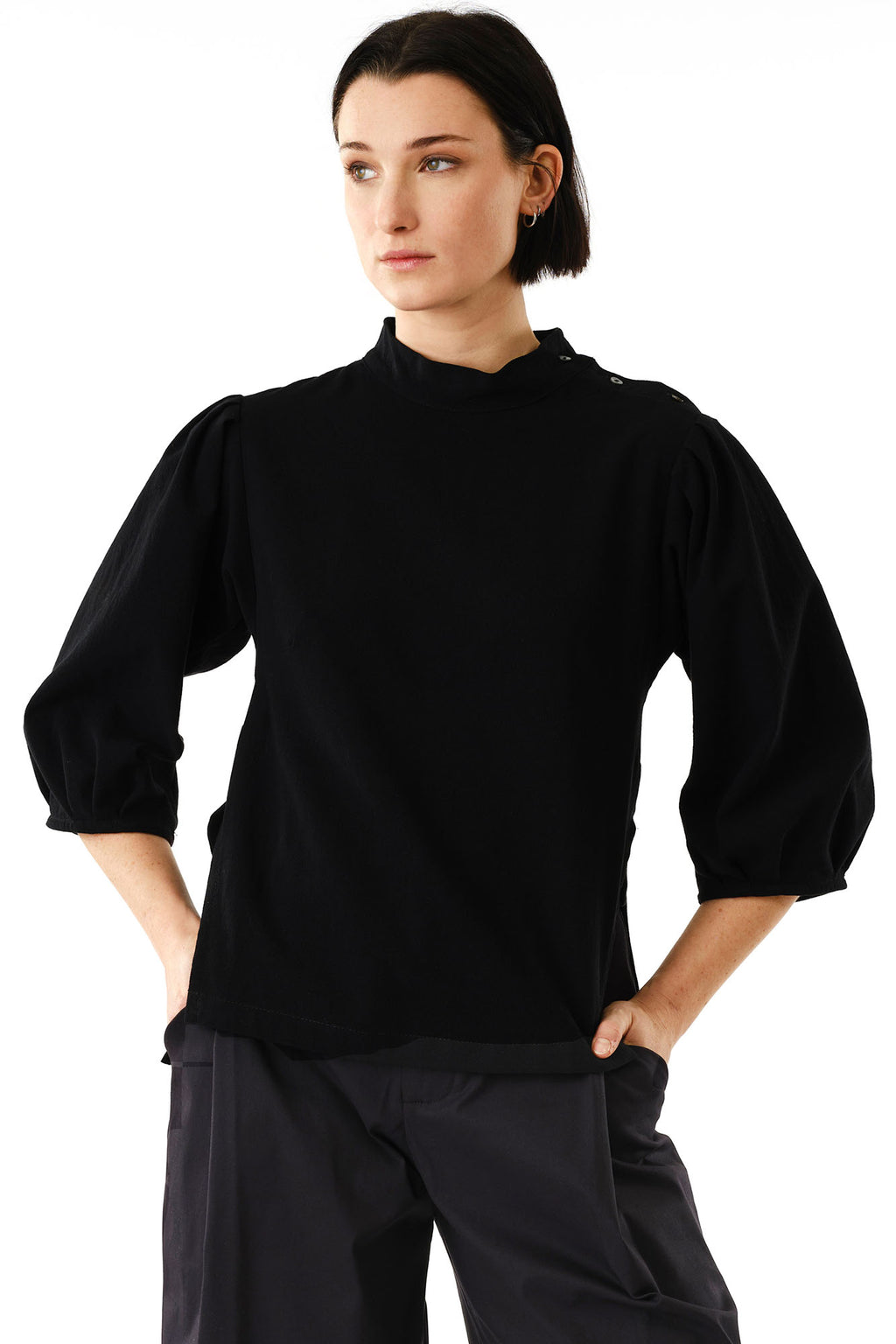 Jennifer Glasgow | Crinkle Cotton ¾ Length Sleeve Lynx Top – Jennifer ...