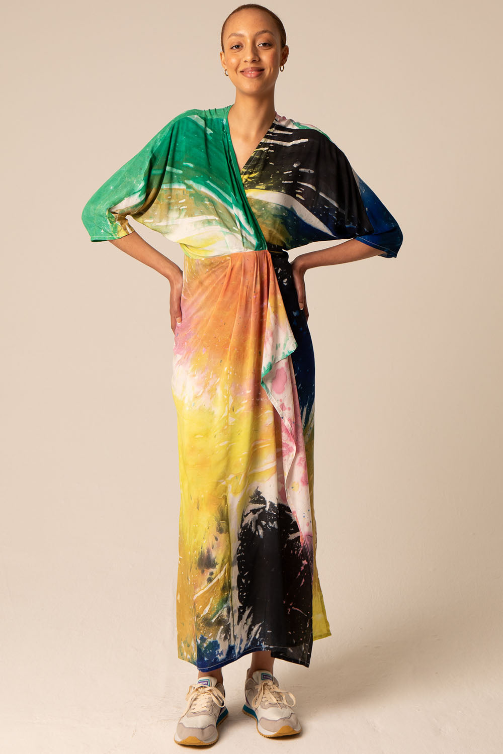 Osei Duro | Hank Batiked Cotton Letsa Dress in Together Print ...